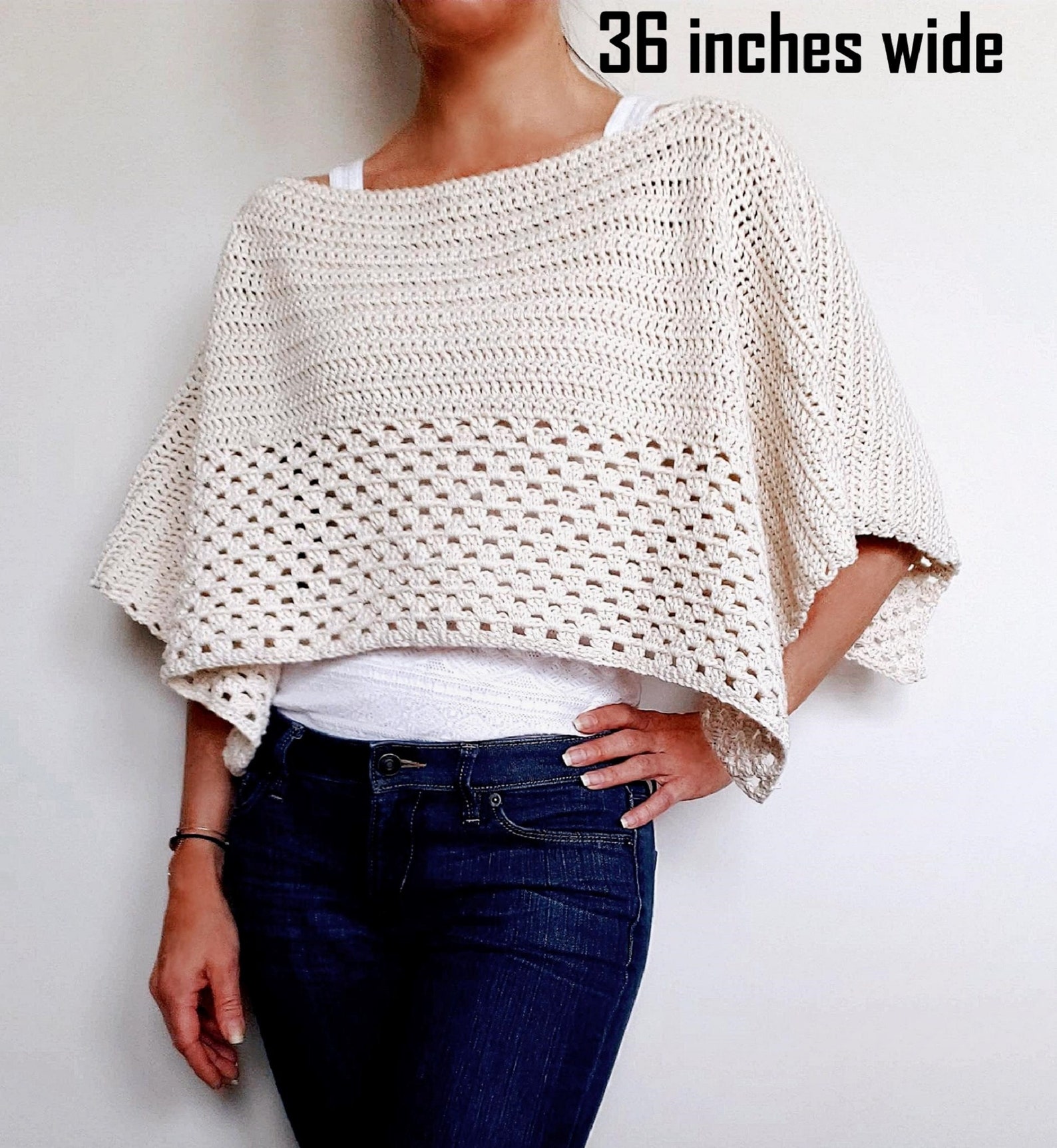 Cotton Spring Poncho Crochet Pattern PDF Easy - Etsy