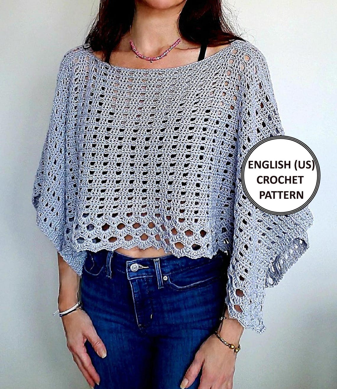 Wispy Summer Poncho Crochet Pattern PDF Easy Top - Etsy