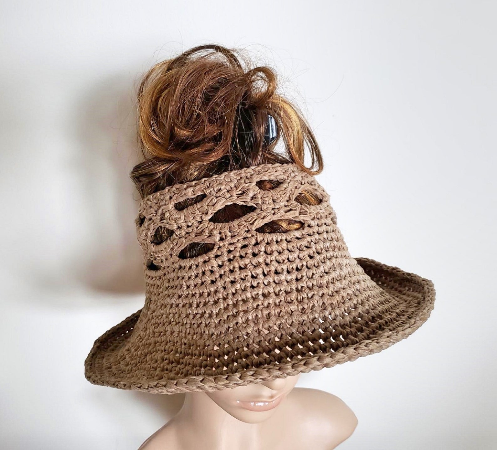 Crownless Sun Hat Crochet Pattern PDF - Etsy