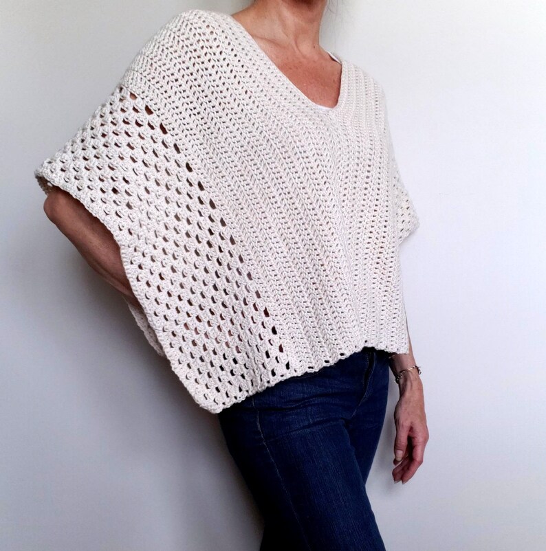 Cotton Spring Poncho Crochet Pattern PDF - Etsy