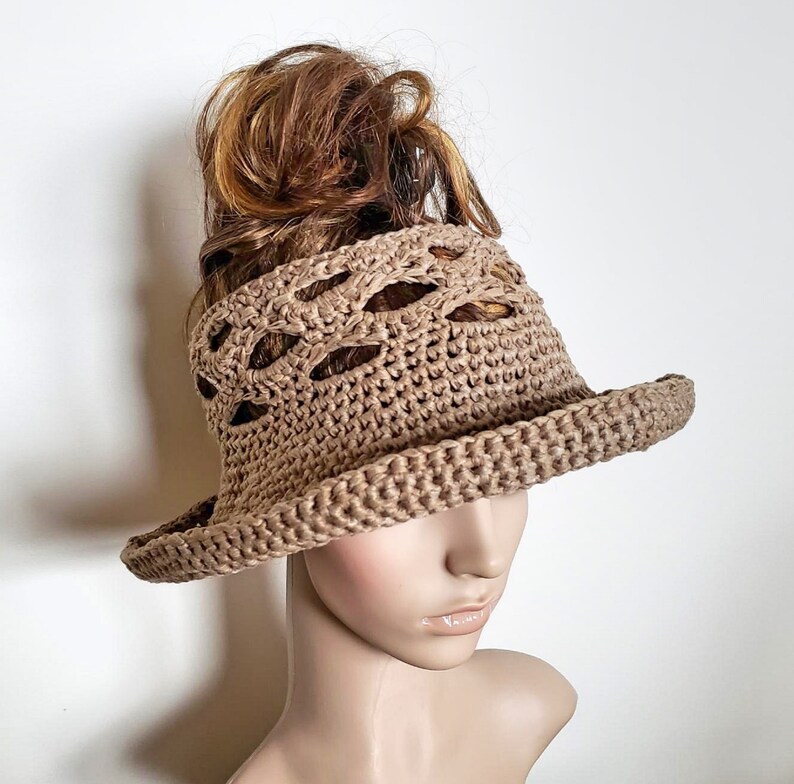 Crownless Sun Hat Crochet Pattern PDF Open Top - Etsy