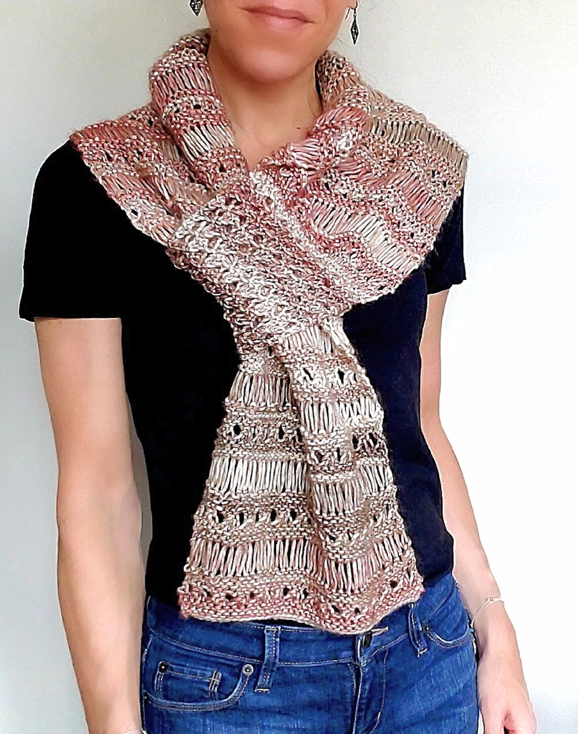 Knitting Pattern Blissful Dropped Stitch Scarf PDF Easy - Etsy