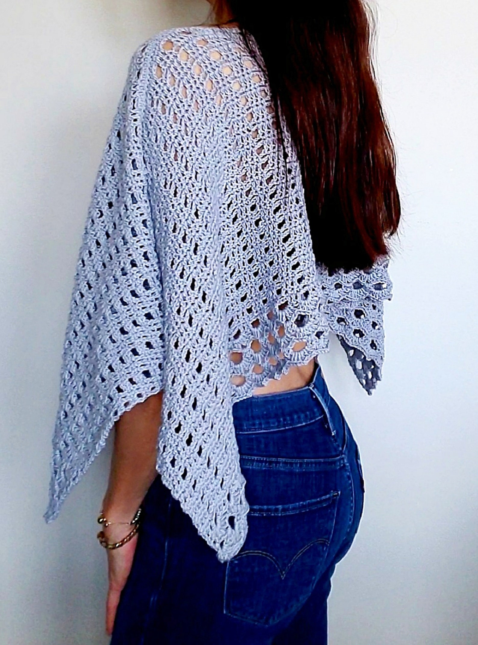 Wispy Summer Poncho Crochet Pattern PDF Easy Top - Etsy