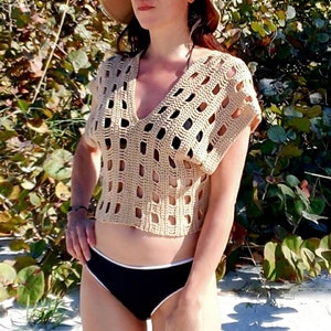 Beachcomber Cropped or Tunic Top Crochet Pattern PDF Beach Cover Up - Etsy