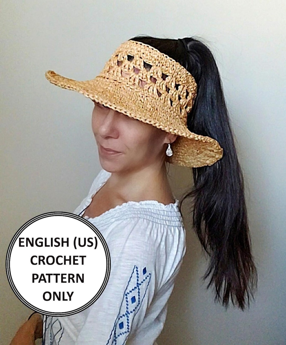 Crownless Granny Sun Hat Crochet Pattern PDF Easy - Etsy
