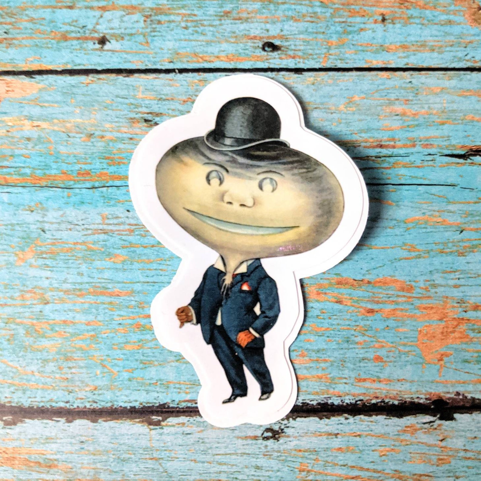 The Turnip Man Sticker / Onion Man / Vinyl Sticker / Vintage | Etsy