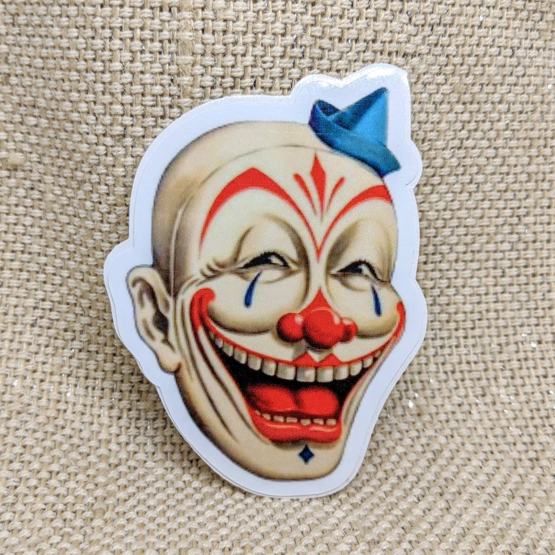 Creepy Clown Sticker / Circus Clown / Vinyl Sticker / Vintage Image ...