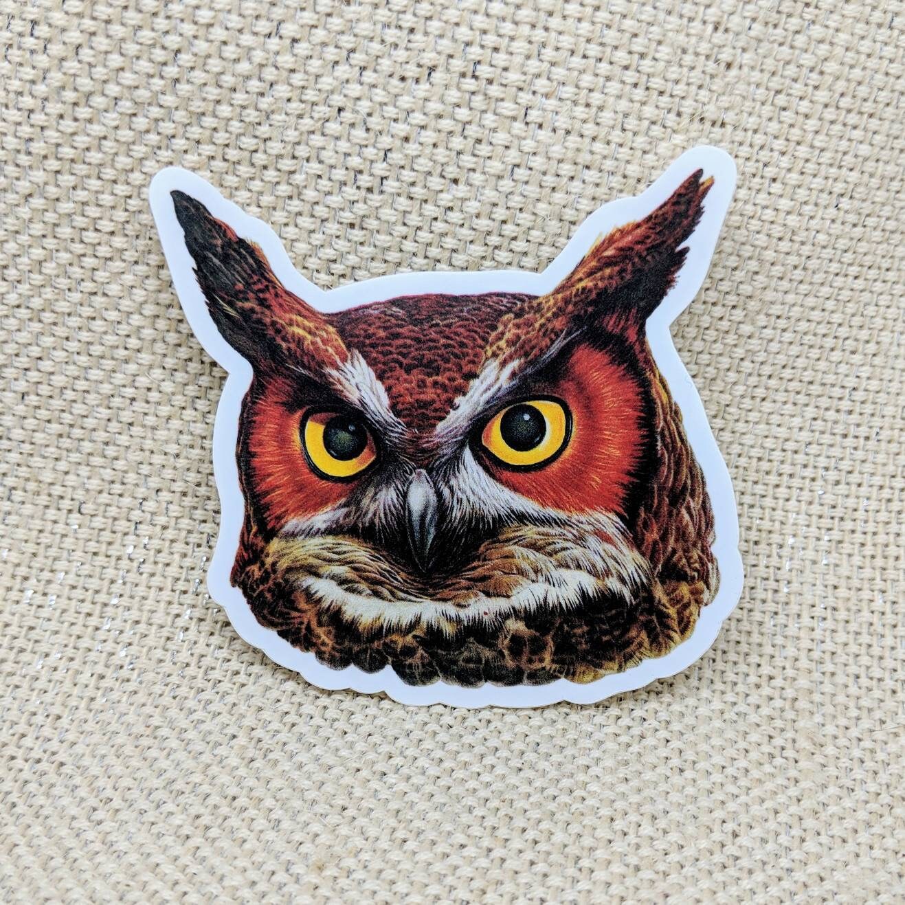 Owl Sticker / Bumper Sticker / Vinyl Sticker / Vintage Image / | Etsy