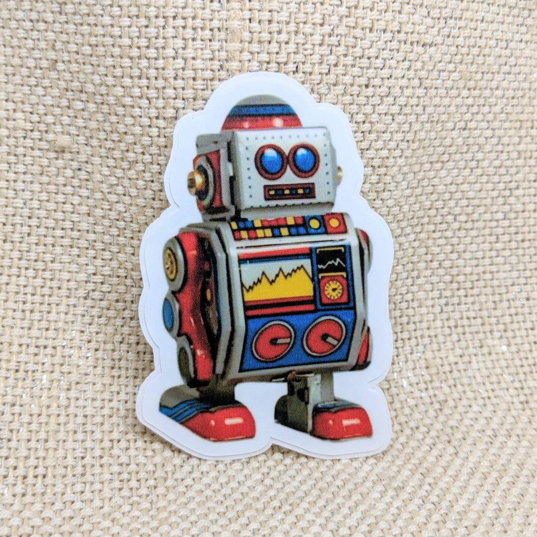 Vintage Robot Sticker / Bumper Sticker / Vinyl Sticker / Vintage Image ...