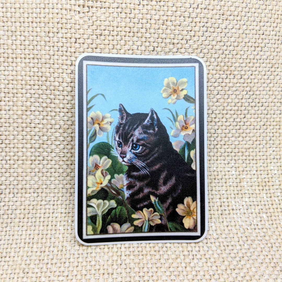 Kitten Sticker / Bumper Sticker / Vinyl Sticker / Vintage Image / Phone ...