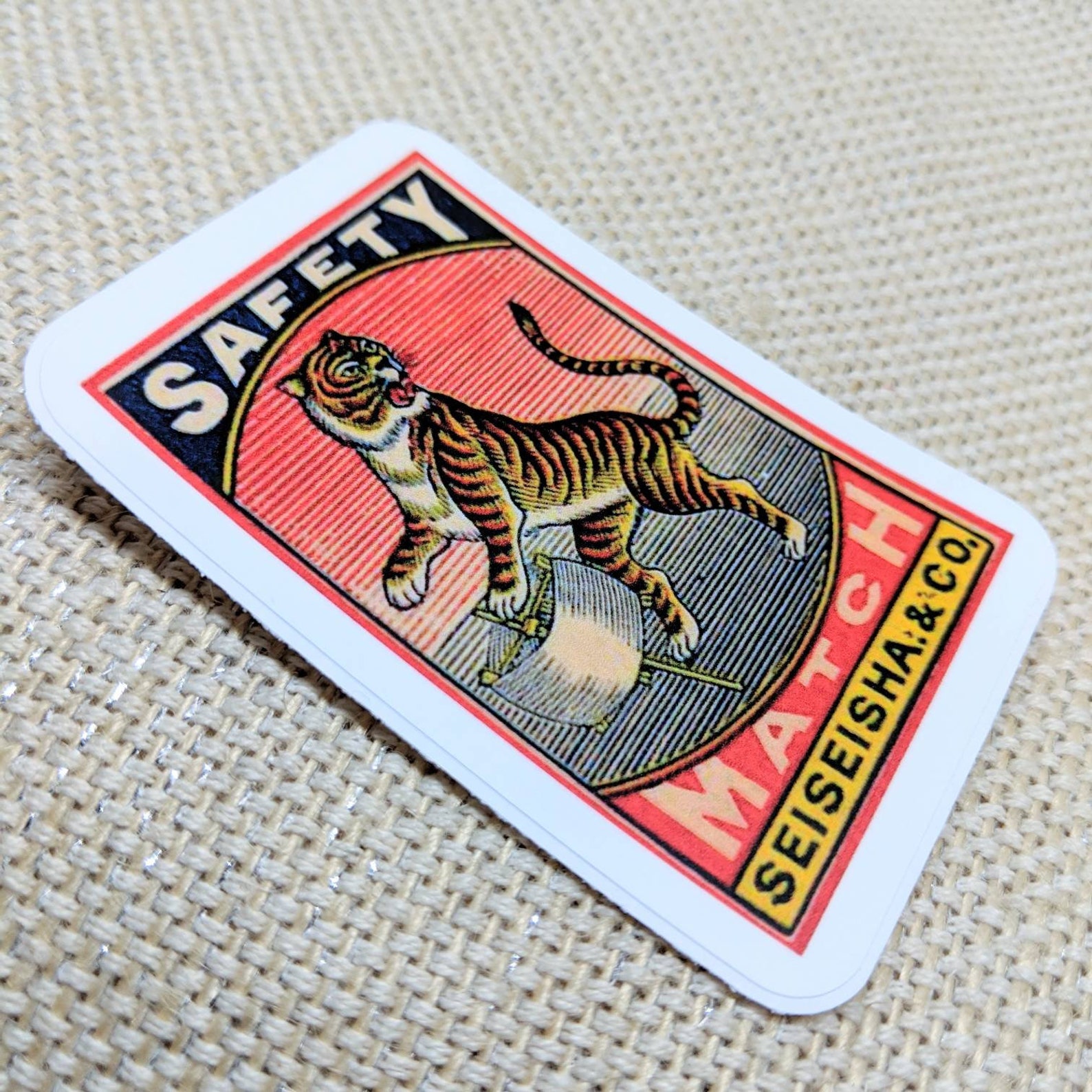 Vintage Matchbox Sticker / Vinyl Sticker / Tiger Sticker / - Etsy
