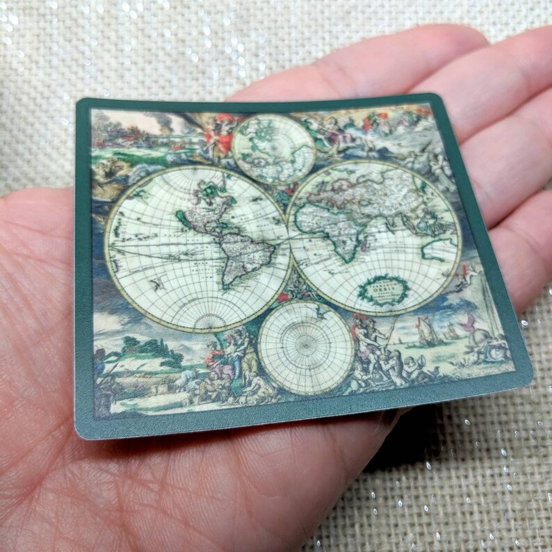 Vintage Map Sticker / Bumper Sticker / Vinyl Sticker / Vintage - Etsy
