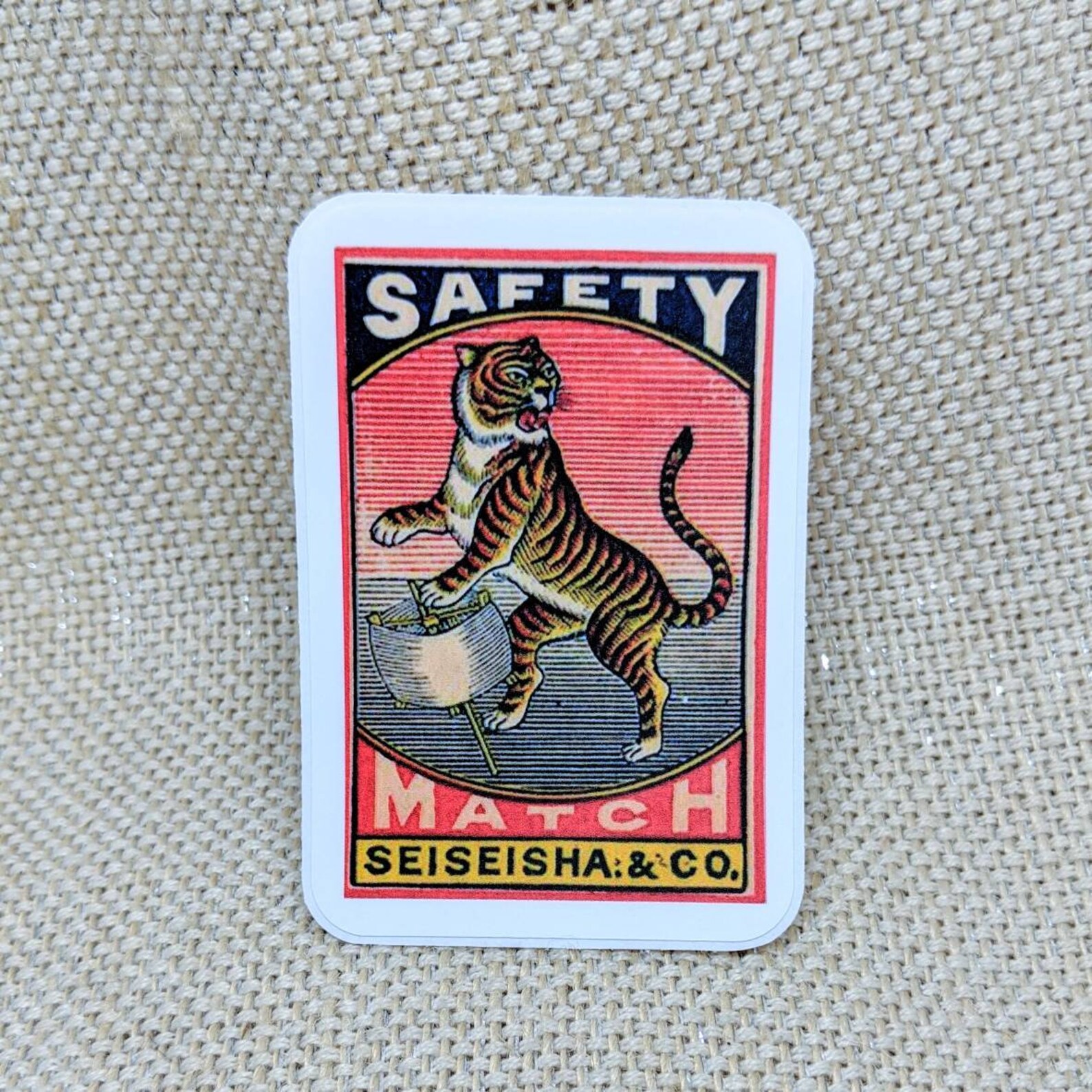 Vintage Matchbox Sticker / Vinyl Sticker / Tiger Sticker / | Etsy