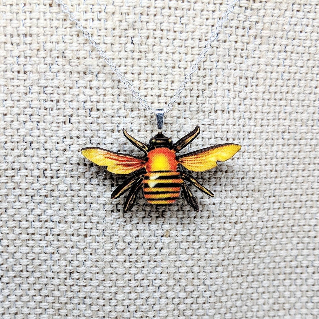 Bee Necklace / Bee Pendant / Bee Jewelry / Bee Accessory / Laser Cut ...