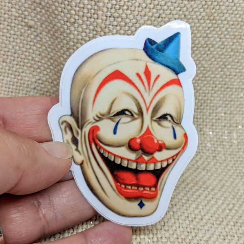 Creepy Clown Sticker / Circus Clown / Vinyl Sticker / Vintage - Etsy