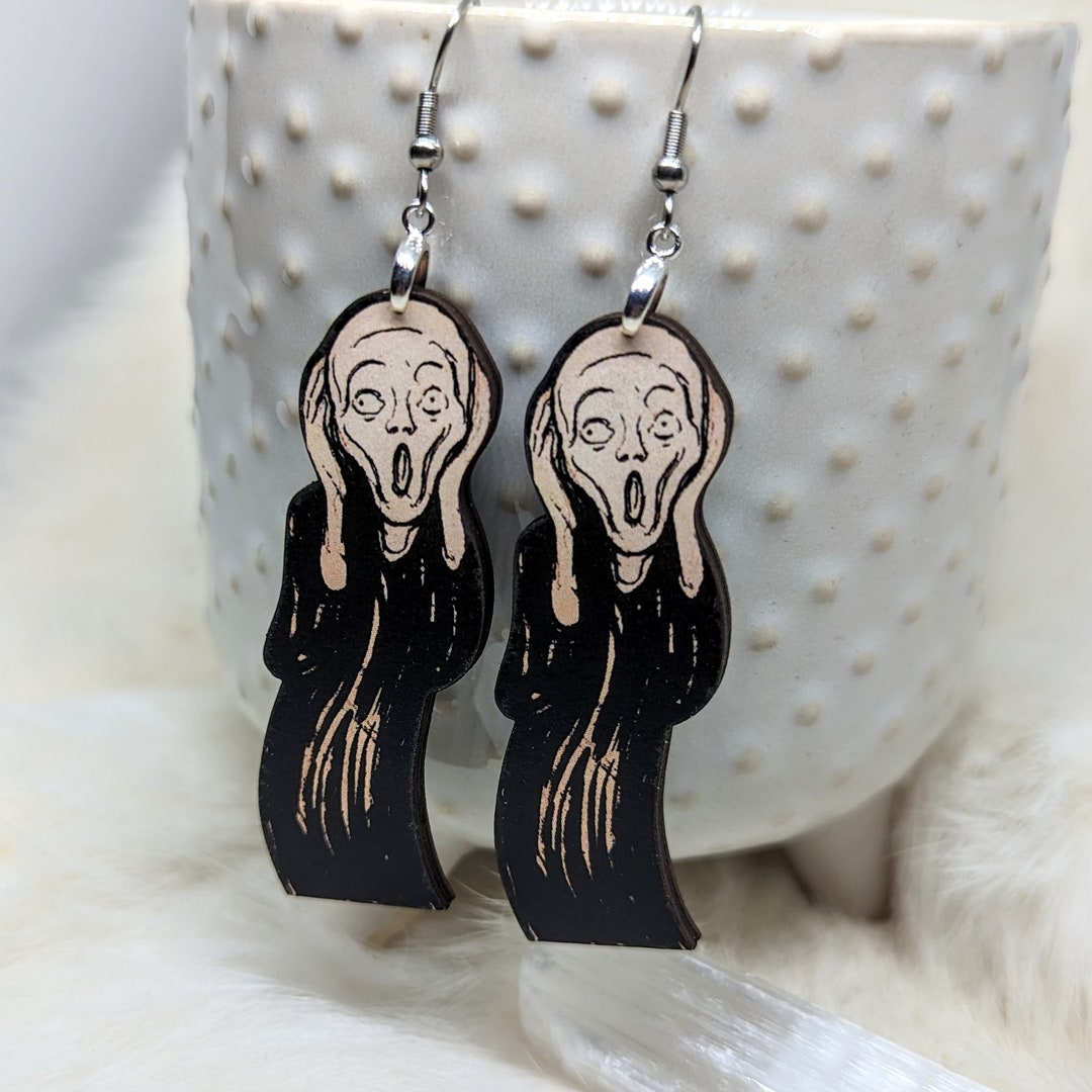 The Scream Earrings / Laser Cut Wood Earrings / Art History Earrings ...