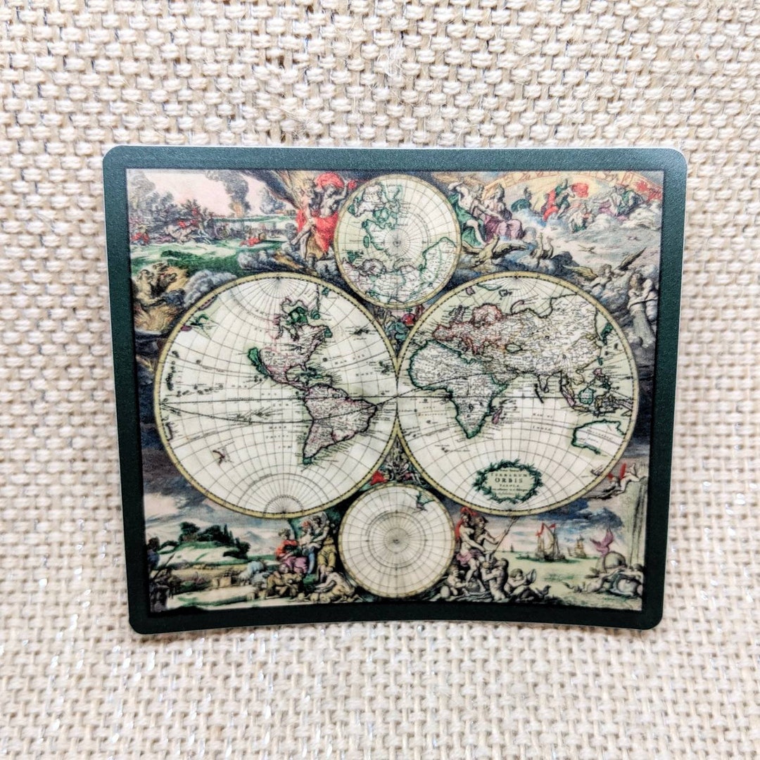 Vintage Map Sticker / Bumper Sticker / Vinyl Sticker / Vintage Image ...
