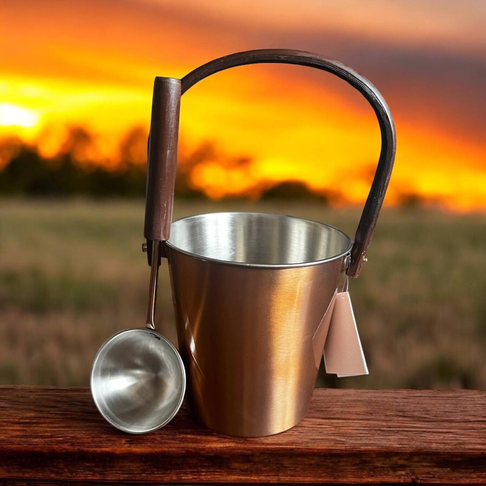 Sauna Bowl and Ladle Set – Stainless Steel With Copper Plating, Black ...