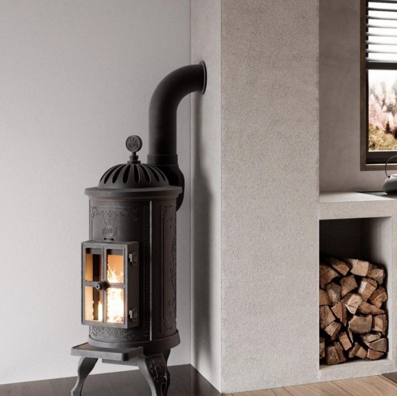 Westbo Carl 120 Cast Iron Wood Stove – Swedish Cooking Plate Fireplace ...