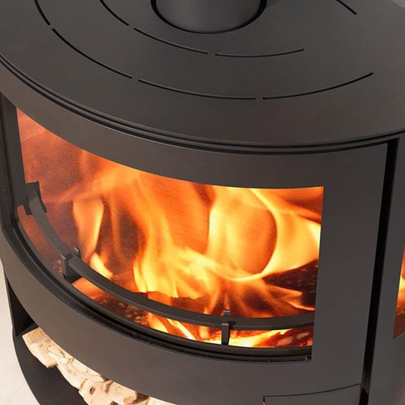 IRIS Ecodesign Wood Burning Stove • Modern Fireplace Heater With Log ...