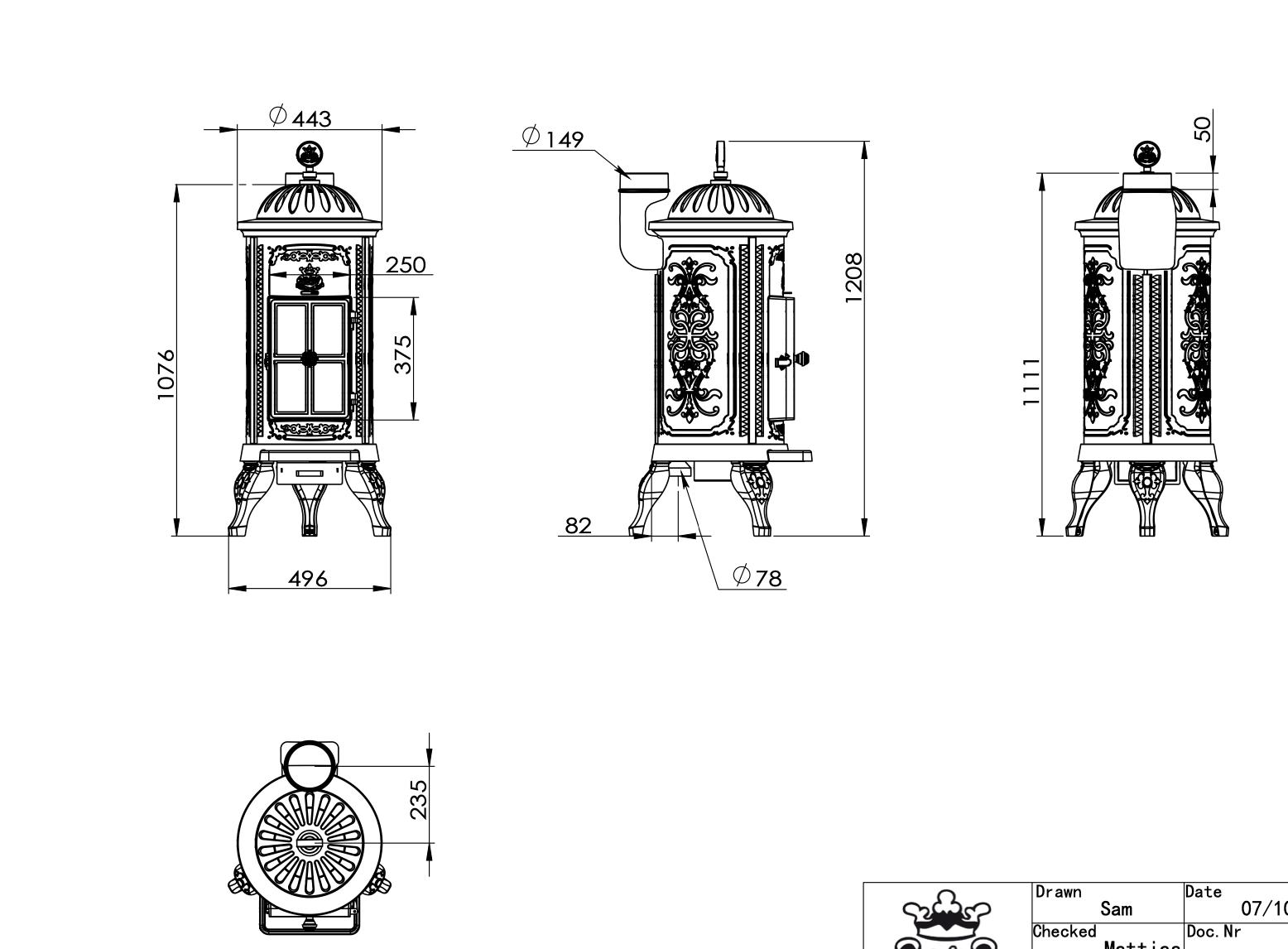 Westbo Carl 120 Cast Iron Wood Stove – Swedish Cooking Plate Fireplace ...