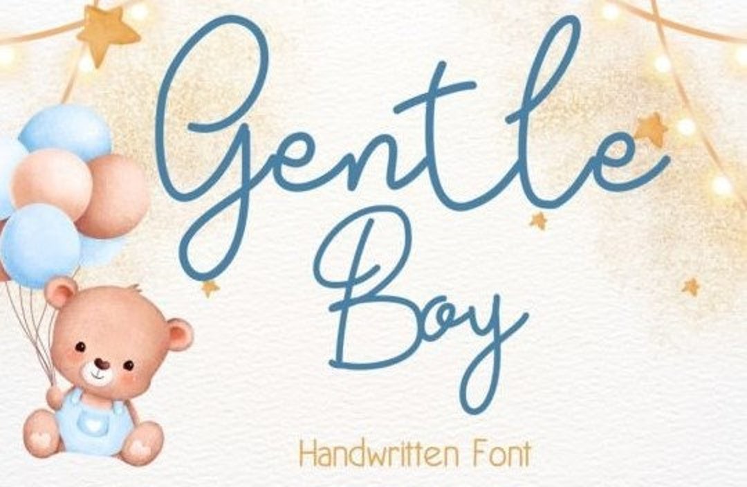 Gentle Boy Font, Bold Font, Classic Font, Script Font, Vintage Font ...