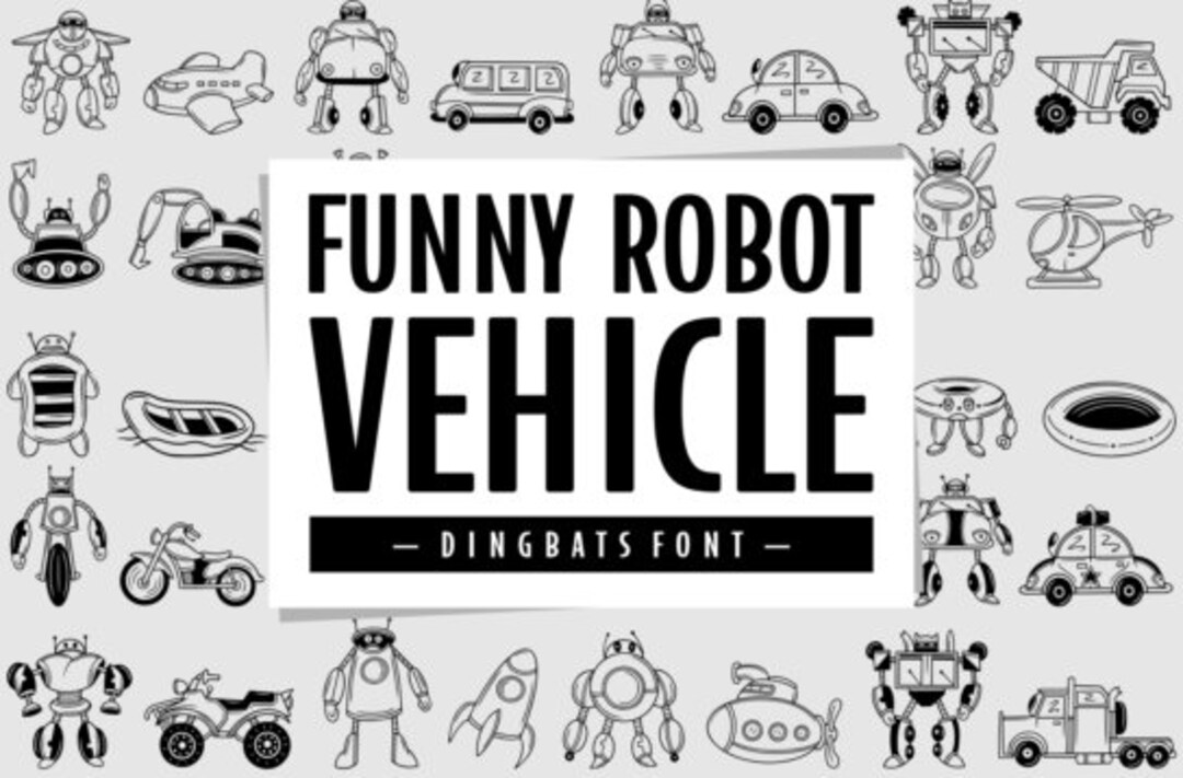 Funny Robot Vehicle Font, Thin Font, Cricut Fonts, Casual Font, Modern ...