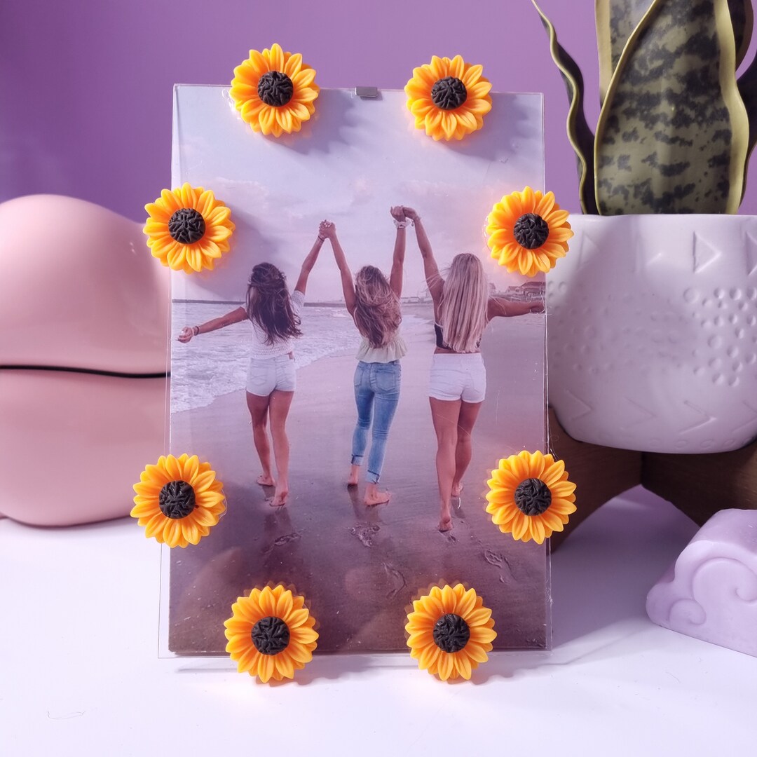 Sunflower Photo Frame, Portrait or Landscape, MAGNETIC Flower Picture ...
