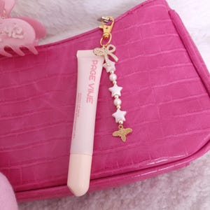 Handmade Pink Lip Balm Charms: Cherry or Bow Beaded Lip Gloss Charms - Etsy
