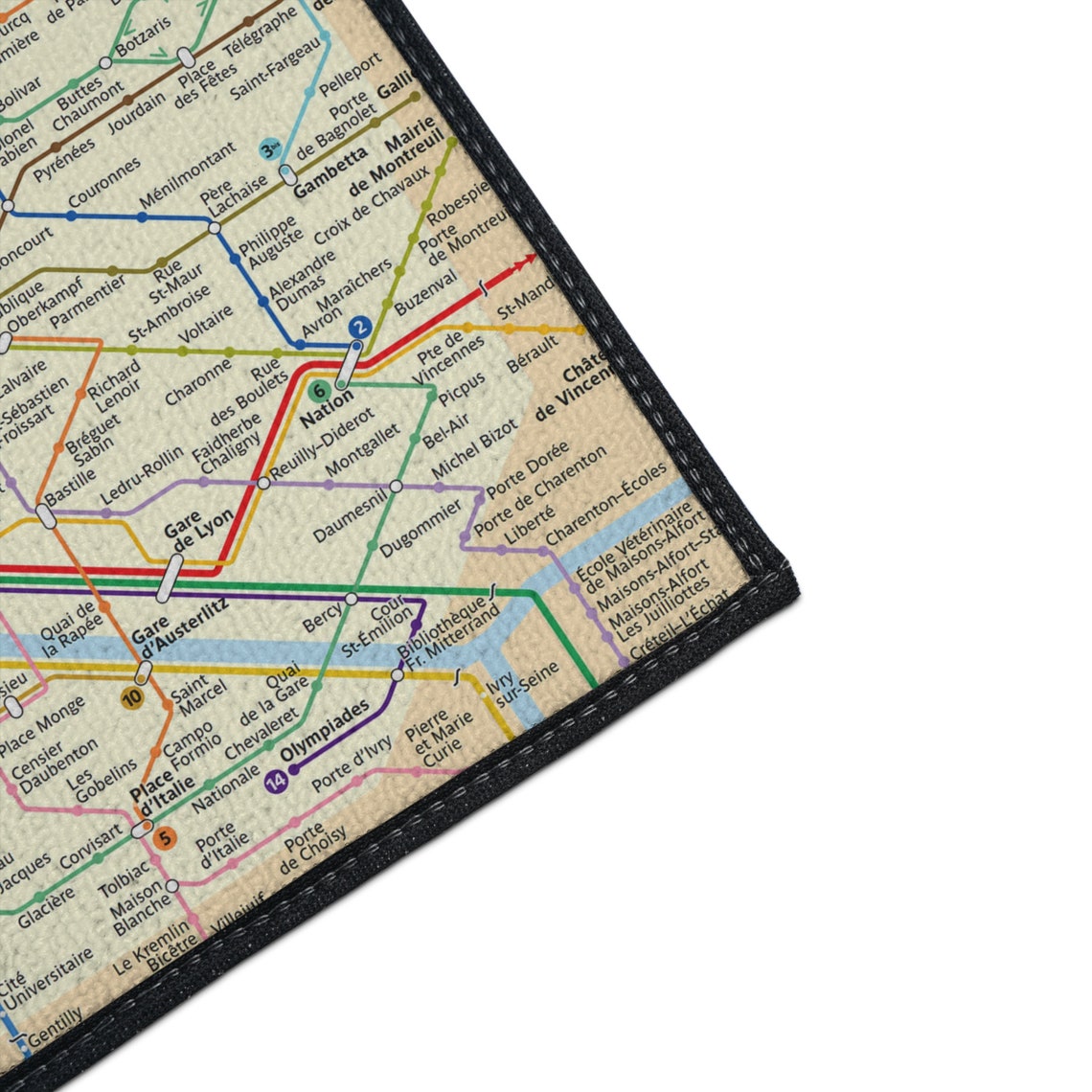 PARIS METRO MAP Floor Mat, Francophile Decor, French Lovers Gift ...