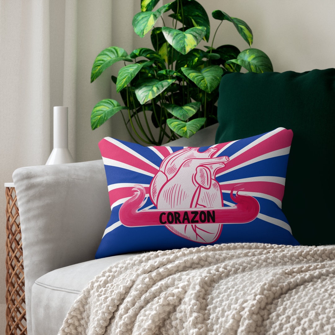 CORAZON Spanish Heart Pillow, Housewarming Gift for Hispanophiles ...