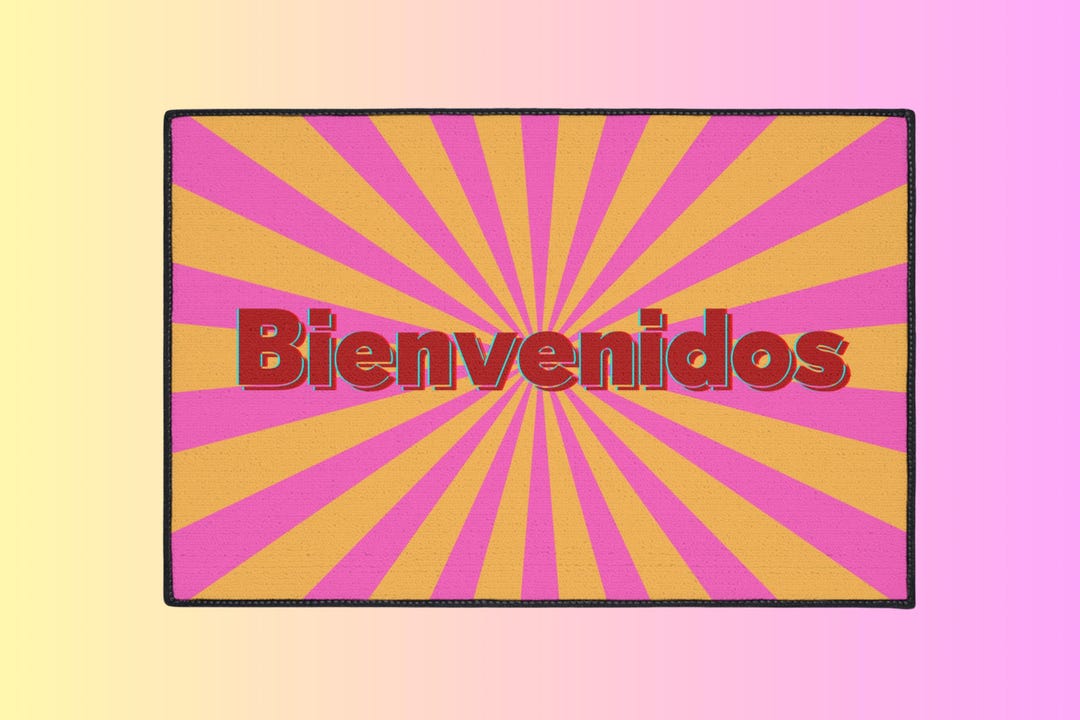 BIENVENIDOS Spanish Welcome Mat, Spanish for Welcome, Fun Housewarming ...