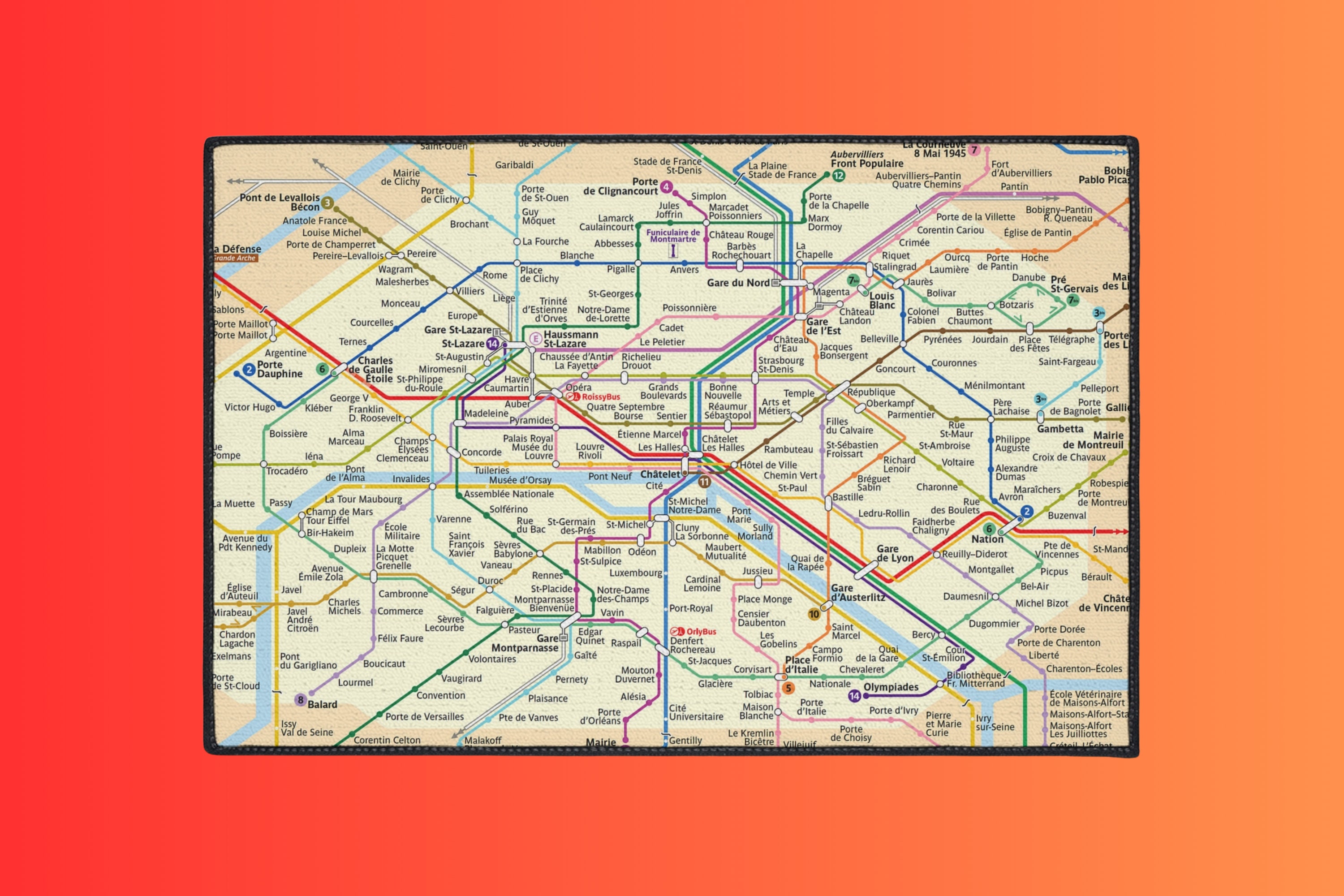 PARIS METRO MAP Floor Mat, Francophile Decor, French Lovers Gift ...