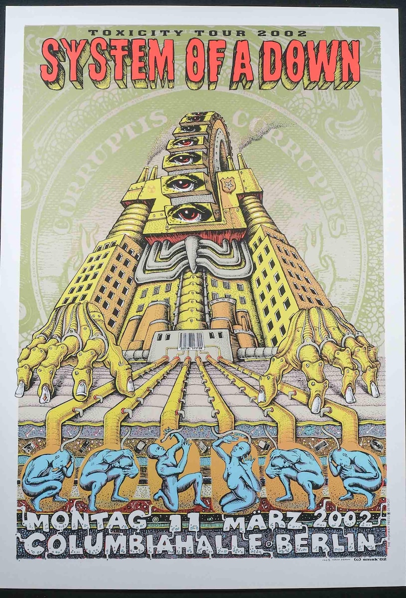 Emek System of a Down 2002 Berlin Concert Poster - Etsy