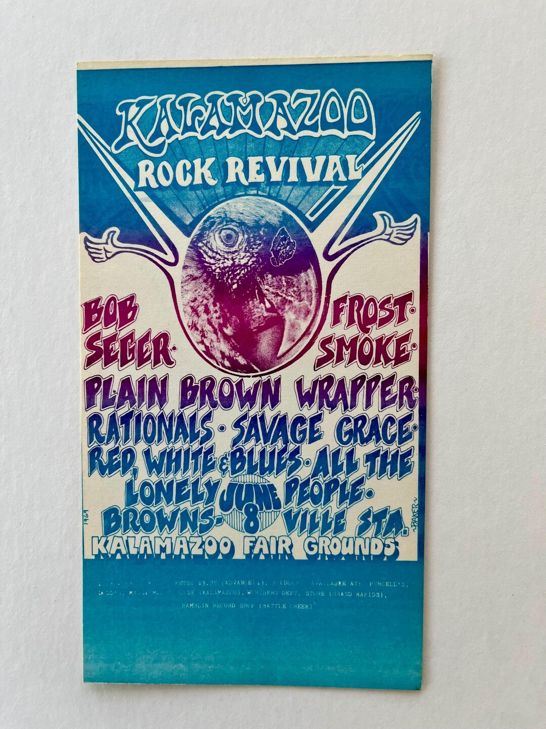 Bob Seeger Kalamazoo Rock Revival Kalamazoo Fairgrounds 1969 Original ...