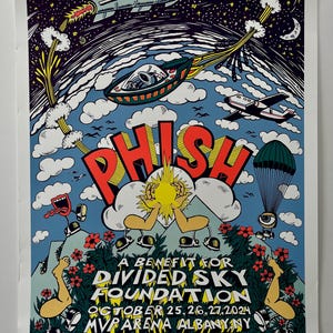 Phish 2024 Albany Concert Poster: Limited Edition Divided Sky Benefit ...