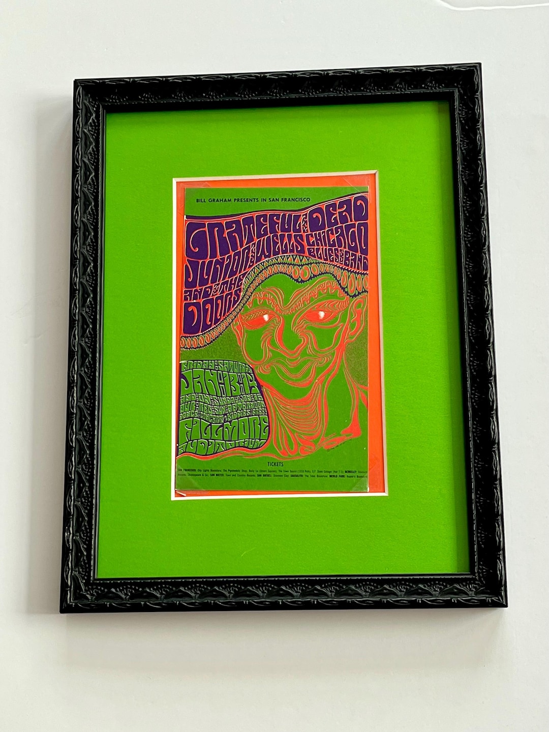 Grateful Dead the Doors Fillmore Auditorium 1967 BG-45 Framed Handbill ...