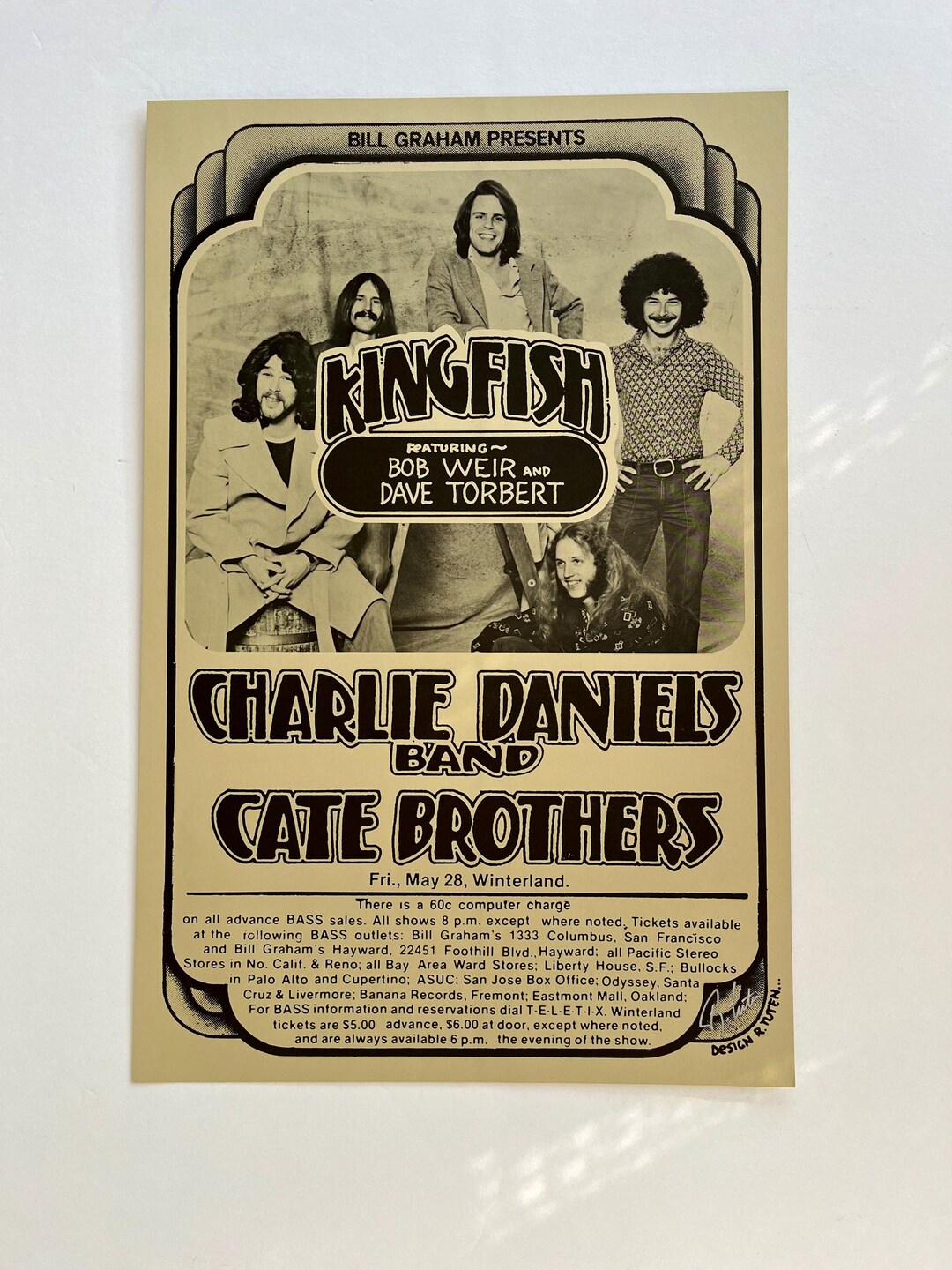 Kingfish Bob Weir 1976 Winterland Arena Signed by Randy Tuten - Etsy