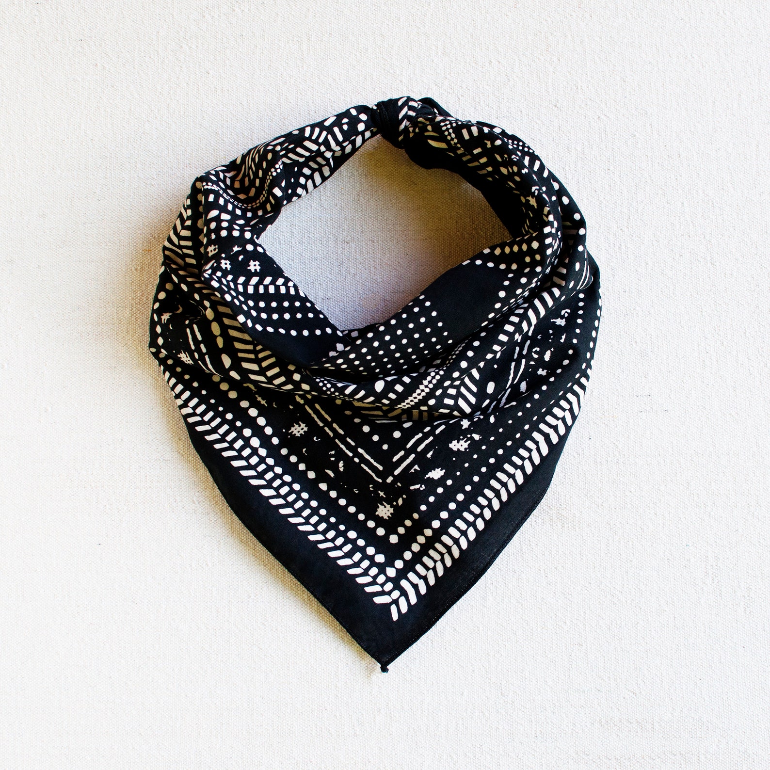Black Bandana, Modern Halftone Print, 100 % Cotton and Made in USA ...