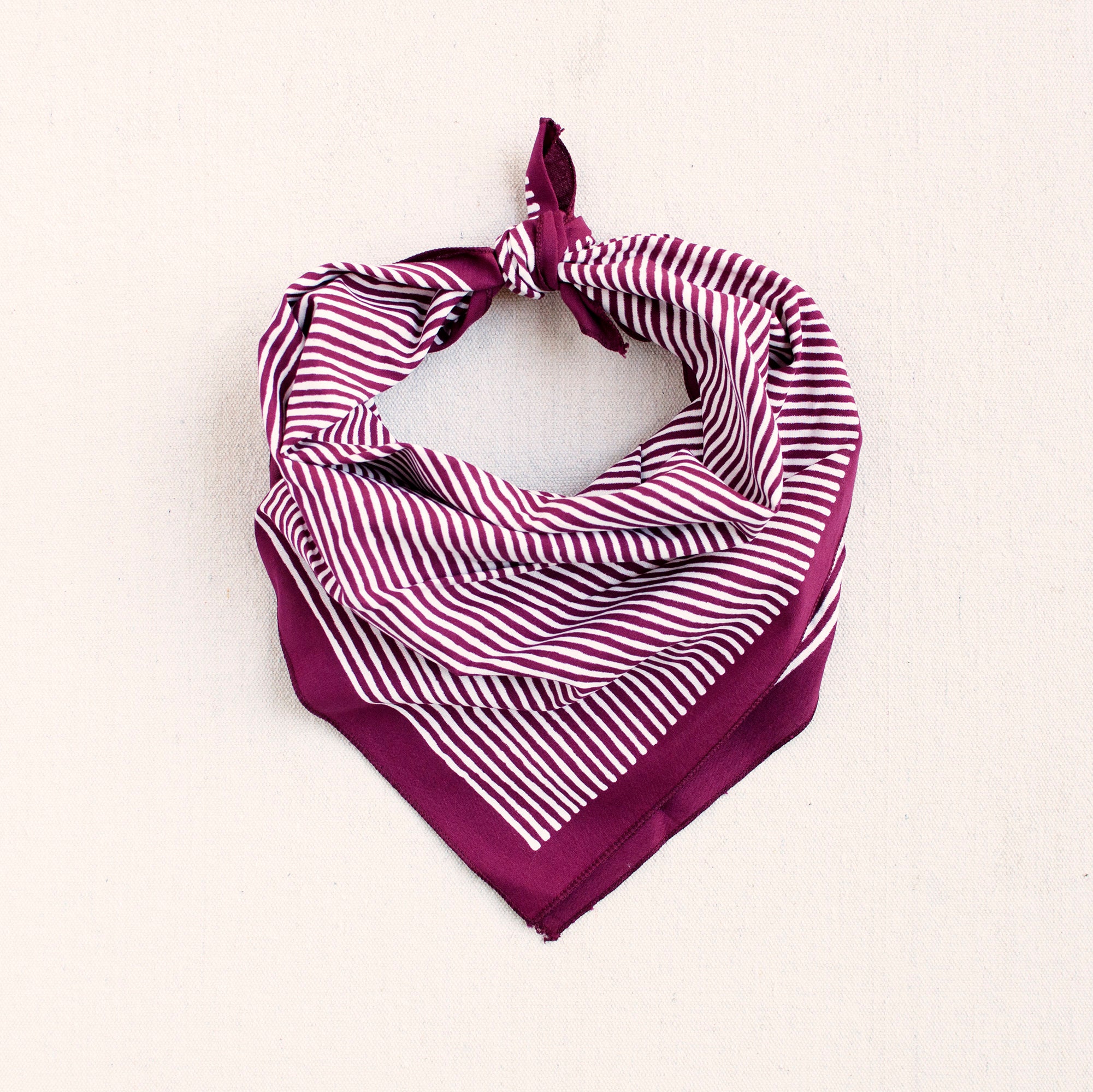 Hand Screen Printed Bandana, Striped Bandana for Men and Women, Striped ...