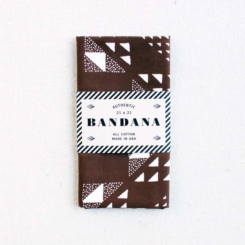 Hand Printed Bandana, Bandana for Women and Men, Brown Bandana ...