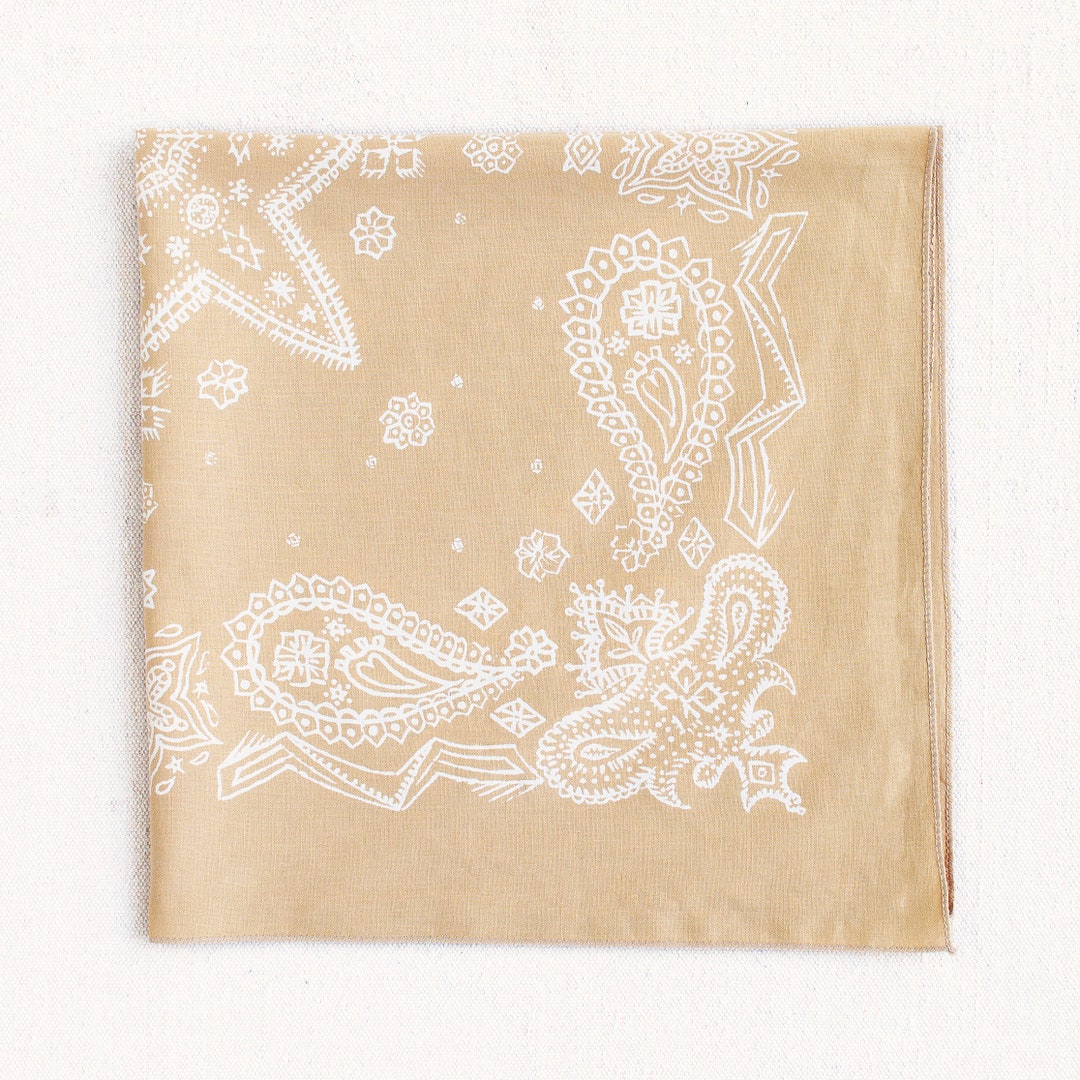 Hand Screen Printed Bandana, Sand Color, Great Gift for Cowgirl ...