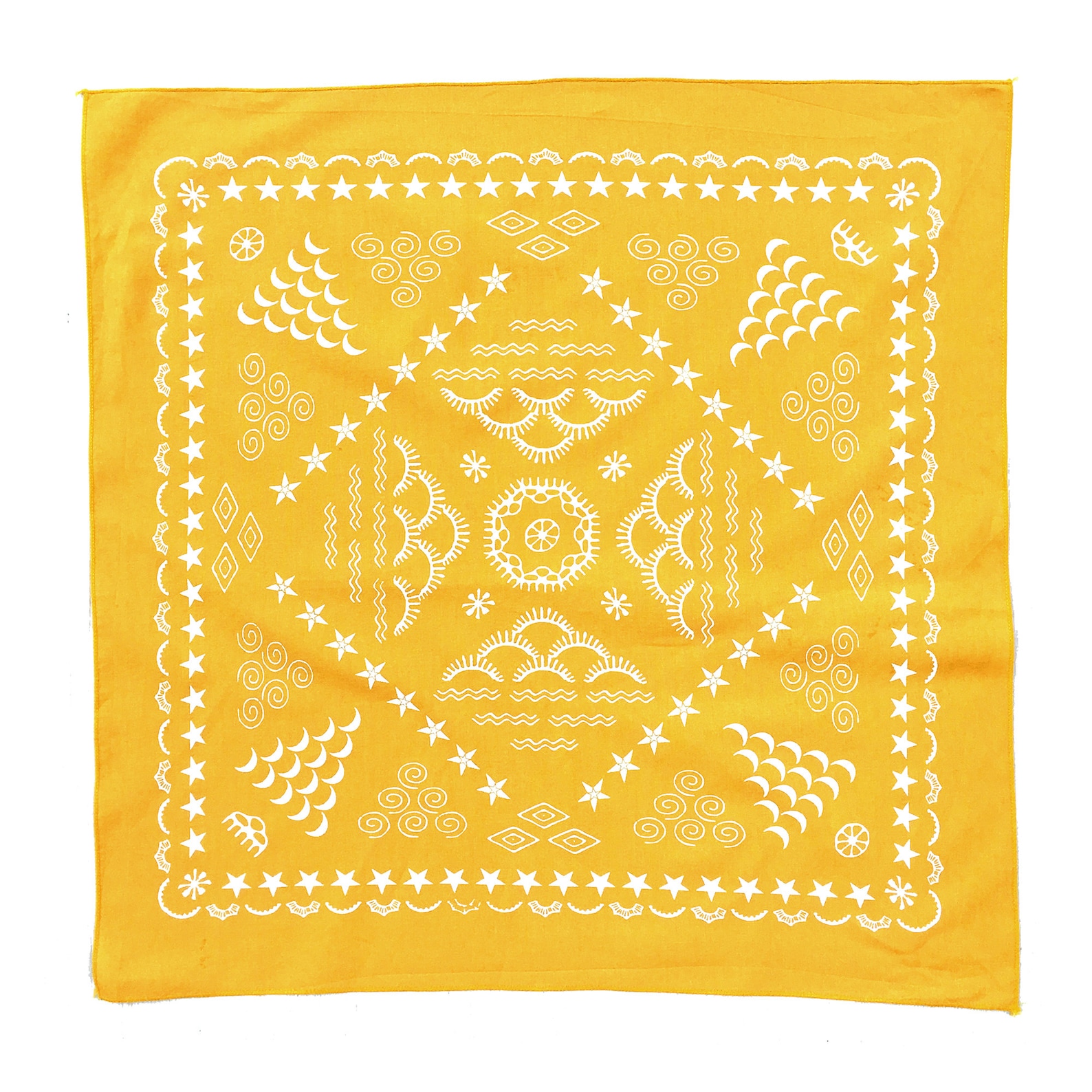 Yellow Bandana Bandana for Women Hand Printed Bandana Made - Etsy