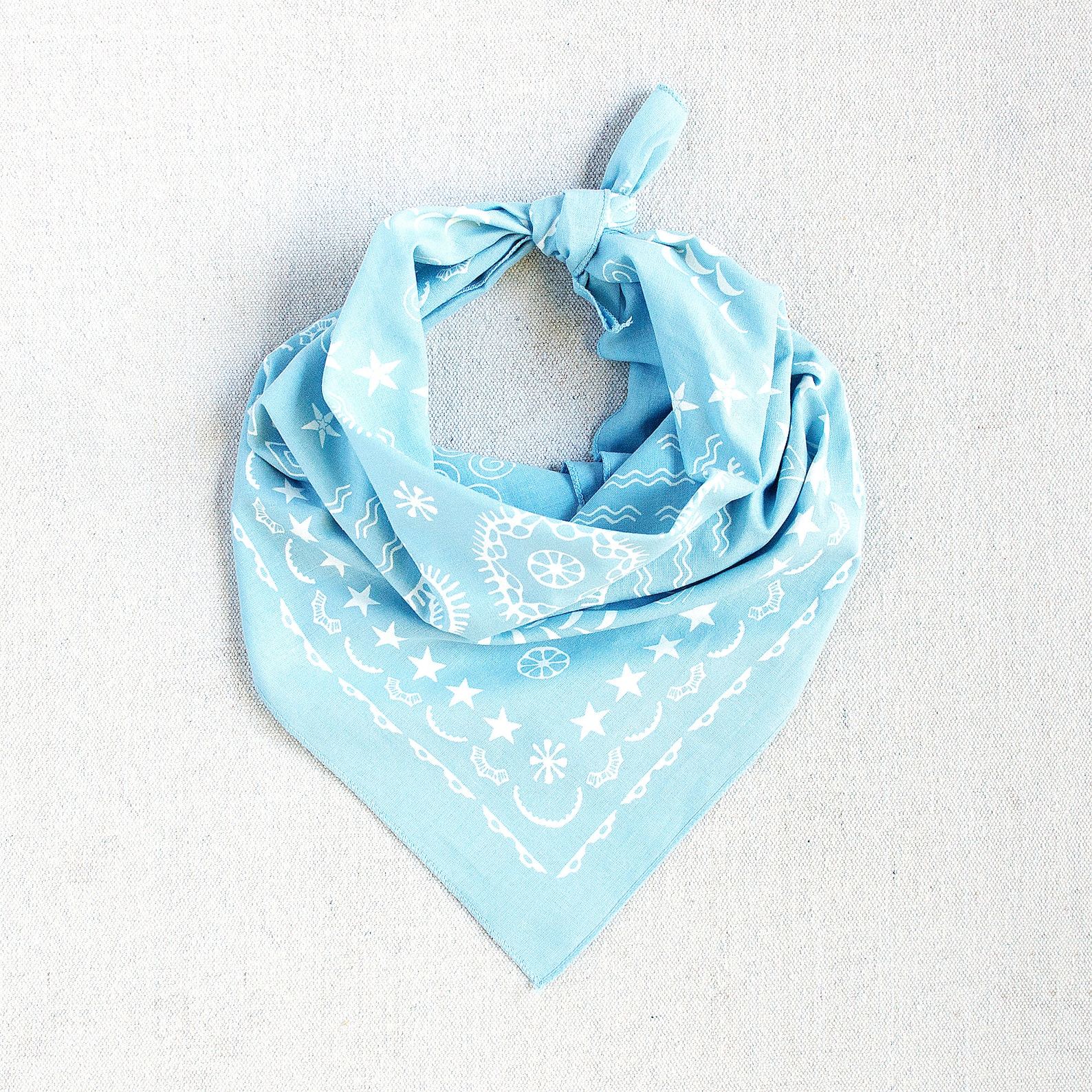 Light Blue Bandana, Four Elements Design, Bandana for Women and Men ...