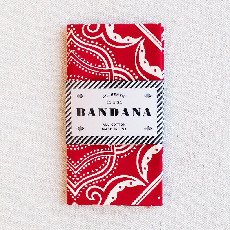 Red Bandana Hand Screen Printed Classic Bandana Design - Etsy