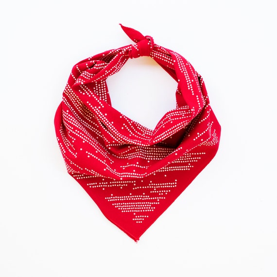 Red Bandana Stripe and Dot Scarf Gift for Baker Geometric | Etsy