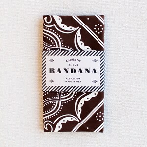 Brown Western Bandana, Hand Printed, 100% Cotton, Made in USA, Cotton ...