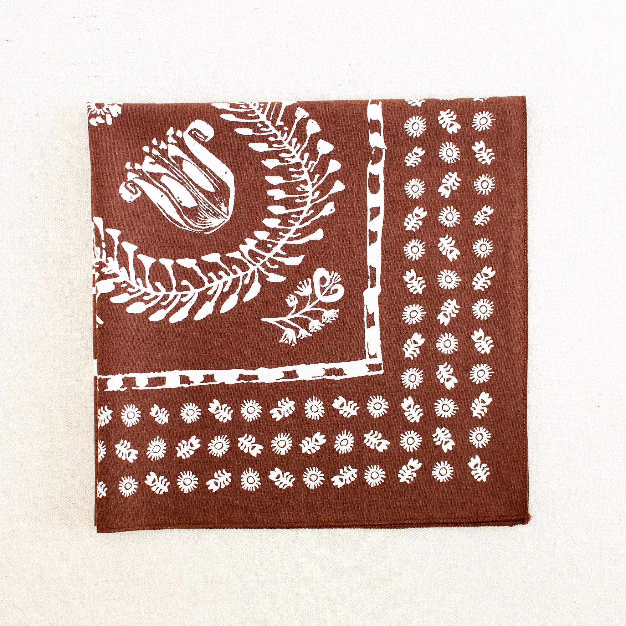 Brown Bandana Bandanas for Women and Men Hand Screen - Etsy
