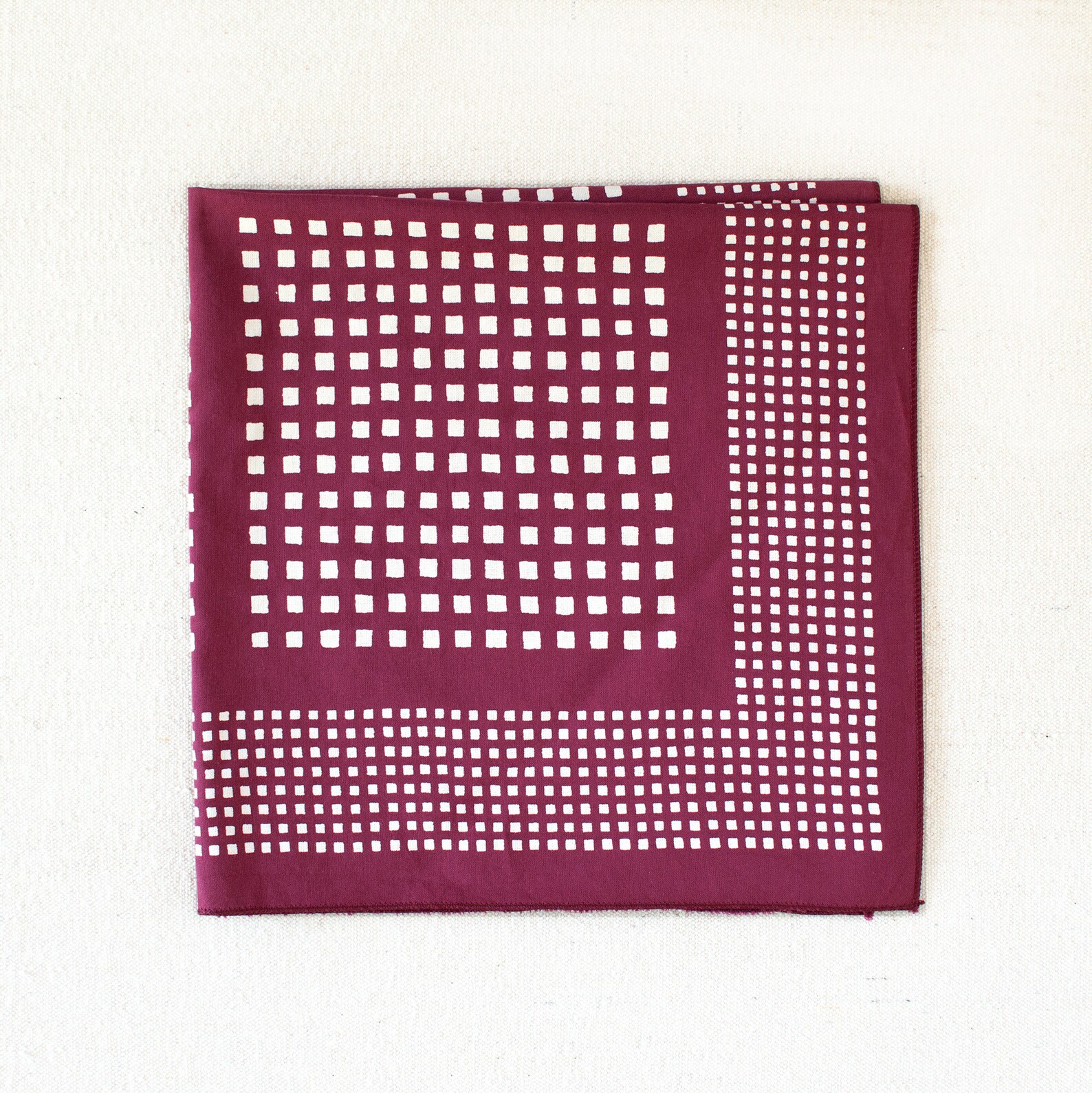 Hand Printed Scarf Square Print You Choose Color Geometric | Etsy