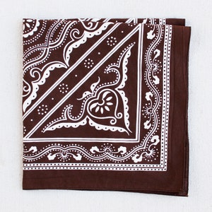 Brown Western Bandana, Hand Printed, 100% Cotton, Made in USA, Cotton ...